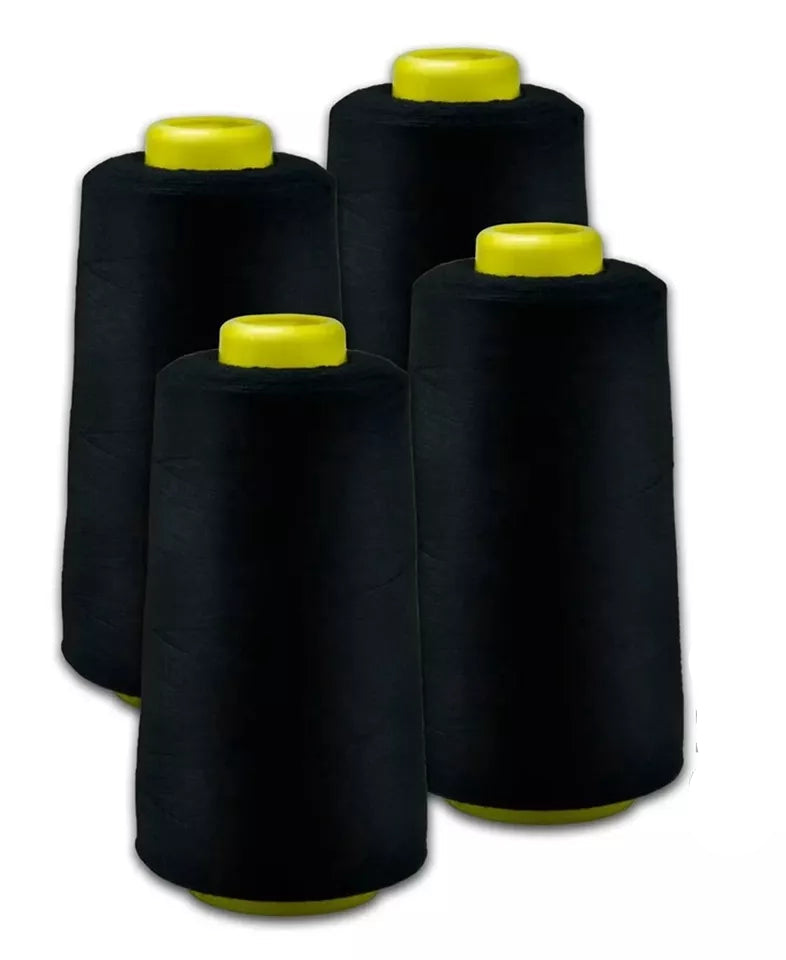 BLACK Sewing Thread All Purpose 100% Polyester (4 Pack)